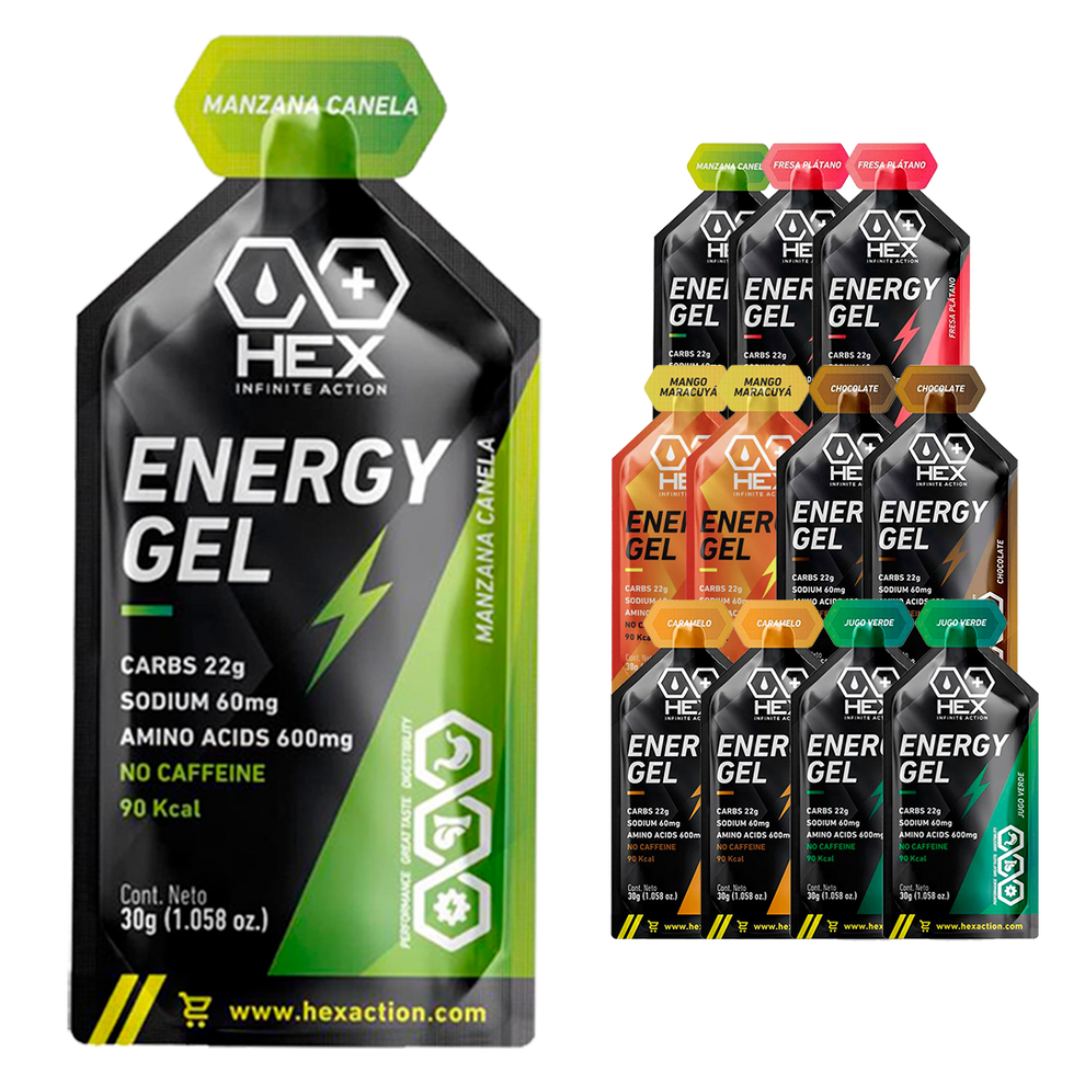HEX Kit Energy Gel – Paquete Surtido de Geles Energéticos (12 piezas ...
