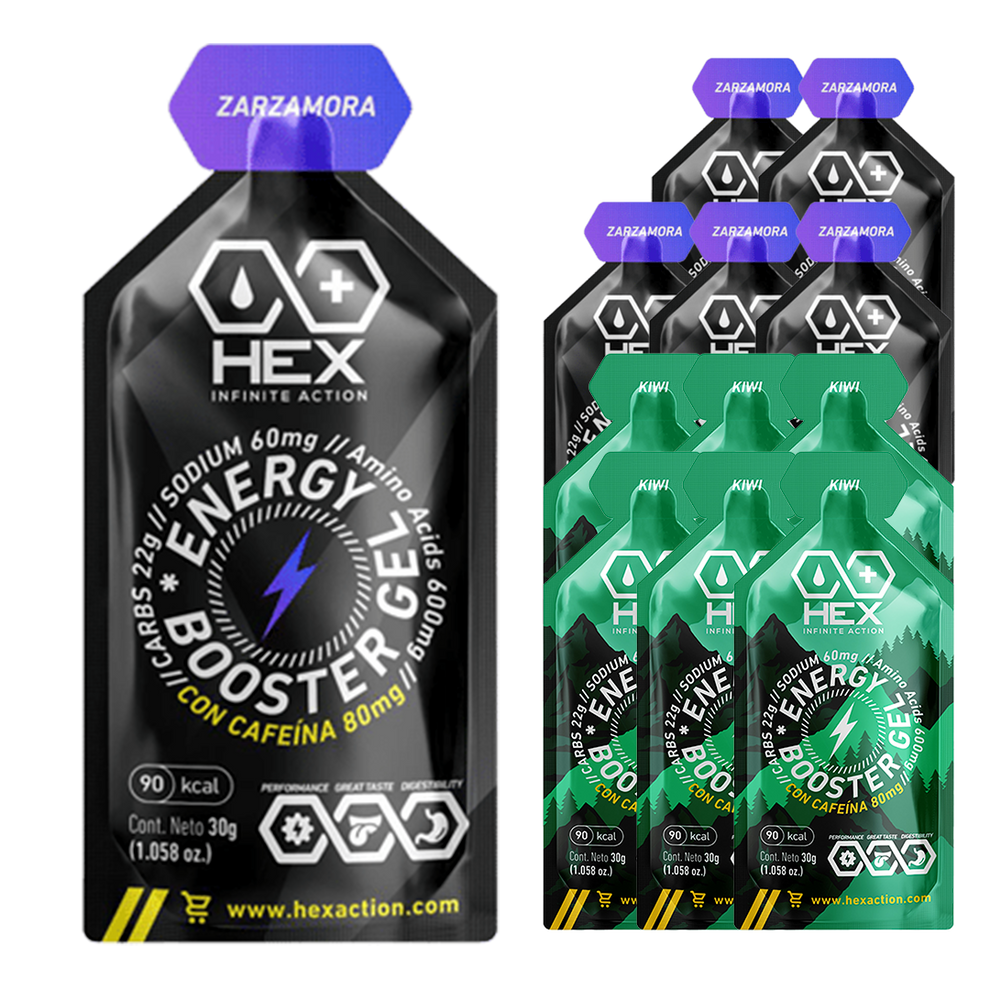 HEX Kit Energy Gel – Paquete Surtido de Geles Energéticos con Cafeína ...